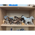 17 assorted Beswick animals including a Zebra, 2 Dapple Grey Horses ...