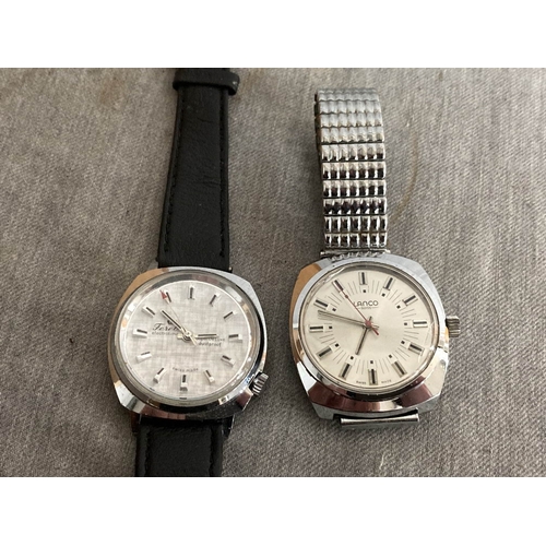 Two 1960's/70's gents watches - Ferel electrotime hand wound & Lanco ...