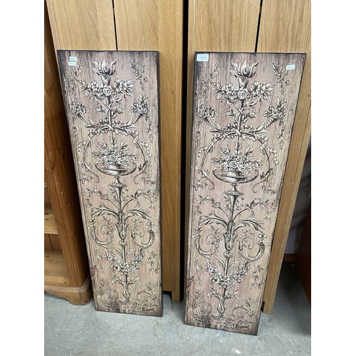 2 modern wall plaques 120 x 34cm