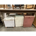 2 Lloyd Loom 'Lusty' linen boxes 55H 40W 25D, 55H 38W 30D and one other ...
