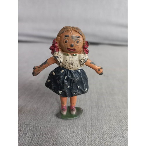 3 vintage 1950's Sacul lead hollow cast figures 'Andy Pandy, Looby Loo ...