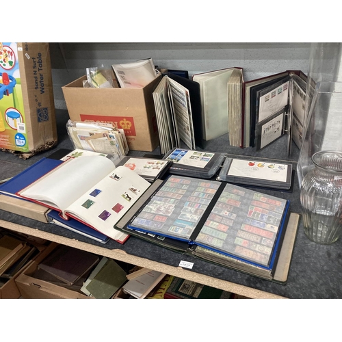 Assorted stamp albums of GB and foreign stamps, first day covers, stock ...