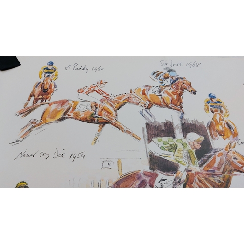 Unframed Print - Lester Piggott with 8 Derby Winners - Signed by Lester ...