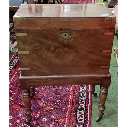 Georgian Mahogany Brass Bound Wine Cellarette on Brass Castors - C ...