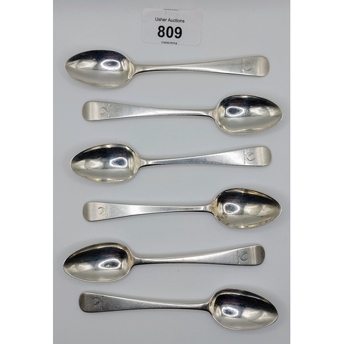 Set of 6 George III Irish Silver Tea Spoons Dublin 1816 Samuel Neville ...