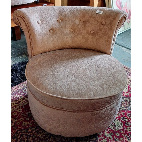 Single Upholstered Curved Back Chair