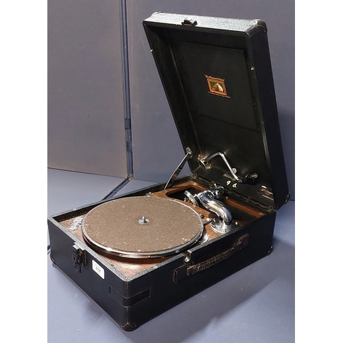 His Masters Voice Portable Table Top Gramophone