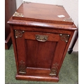 Neat Brass Bound Coal Locker - C. 33cm x 33cm x 52cm H