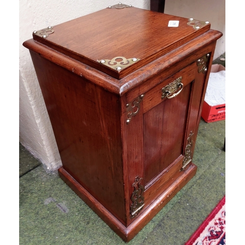 Neat Brass Bound Coal Locker - C. 33cm x 33cm x 52cm H