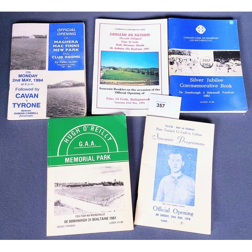 GAA - Lot of Cavan GAA Club Official Opening Souvenir Programmes inc ...