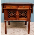 Neat Mahogany Drop Leaf Cabinet with Fretwork Sides - C. 64cm W x 55cm ...