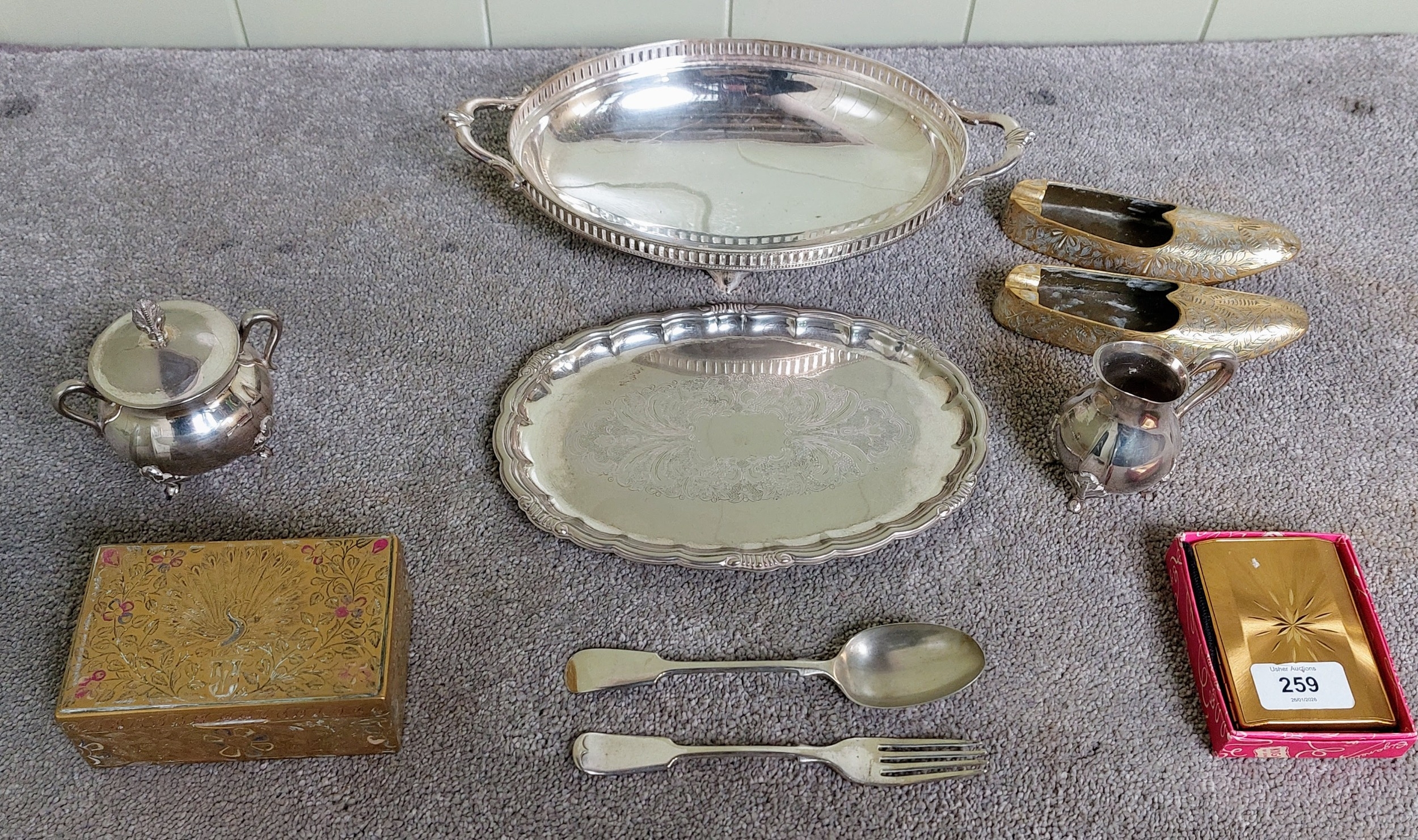 Mixed Lot of Plated and Brass Ware inc Cigarette Case