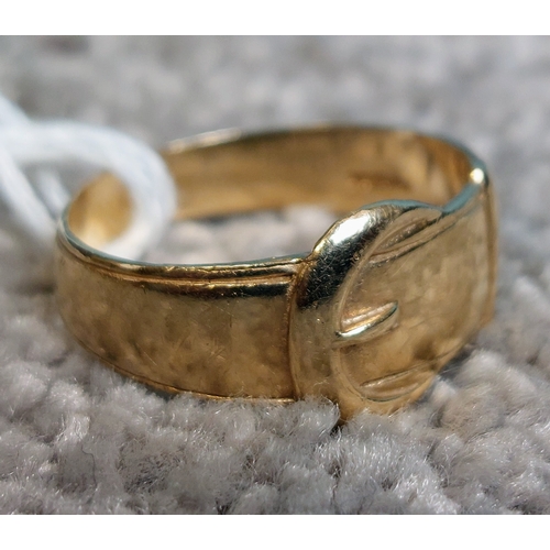 Gold Buckle Ring - Size S (375 hallmark)