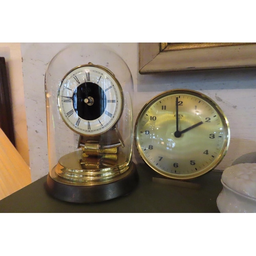 Vintage Eames Clock and Another Clock under Glass Dome Tallest ...