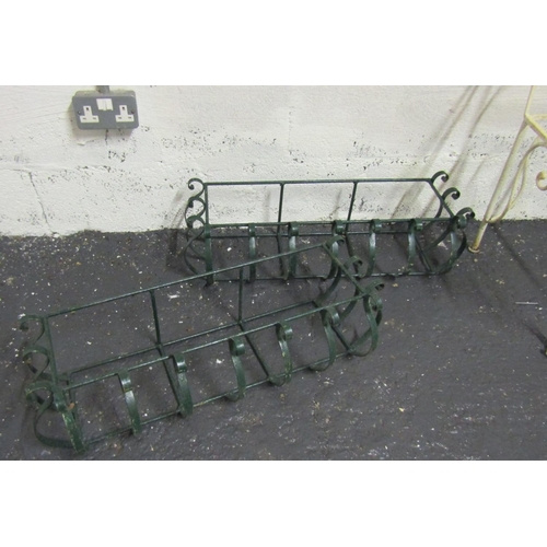 Pair of Green Painted Wrought Iron Window Ledge Planters Each ...