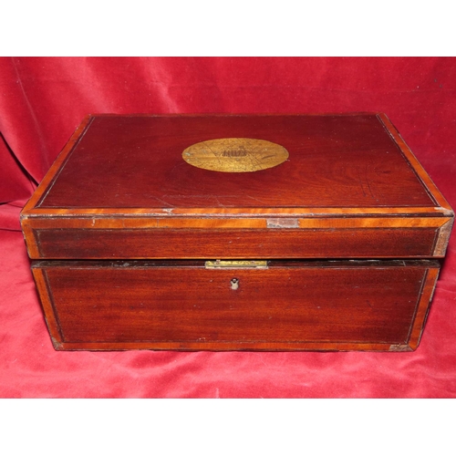 Regency Satinwood Crossbanded Mahogany Storage Box Approximately 12 ...