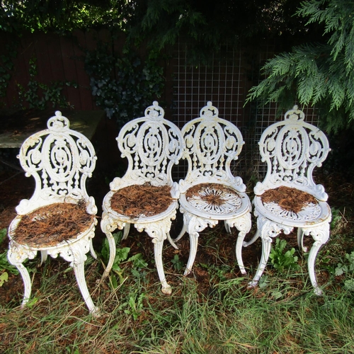 Set of Four Victorian Cast Iron Garden Chairs Possibly by Colebrook ...