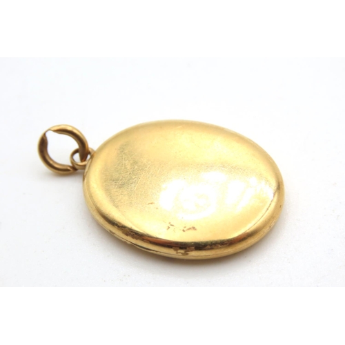 18 Carat Yellow Gold Locket Pendant 2cm High