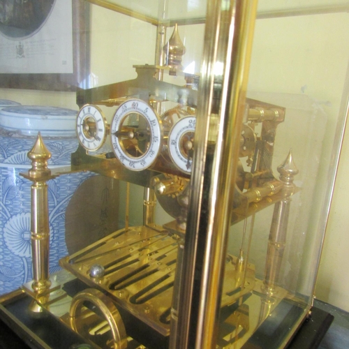 Unusual Congrieve Ball Driven Clock Three Dials Original Glass Case ...