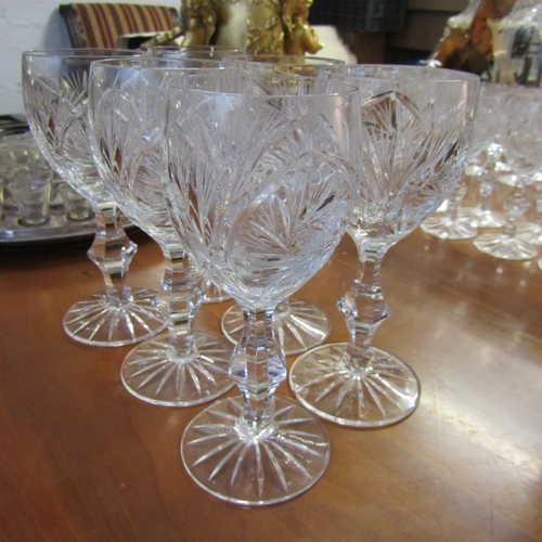 Set of Six Irish Cut Crystal Glasses