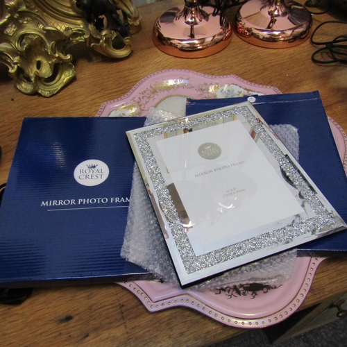 Pair of Silver Mirrored Photograph Frames Royal Crest Each 8 Inches ...