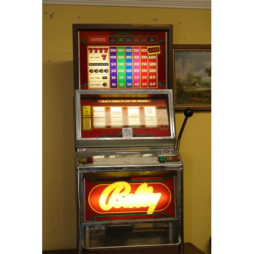 Vintage Bally Chrome Plated One Armed Bandit Electrified Working Order Full Size