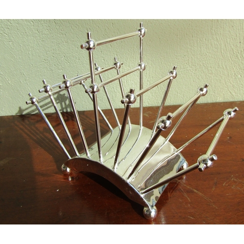Modernist Form Silver Plated Six Slice Toast Rack Full Size