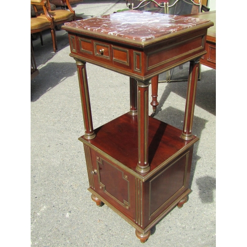 Victorian Brass Mounted Marble Top Side Stand Cupboard Base ...