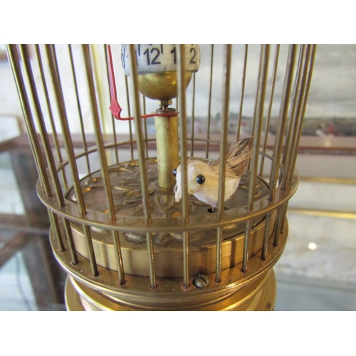 Automaton Bird Cage Clock with Bird Winding Mechanism to Base ...