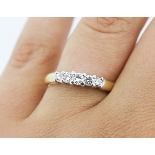 Diamond Brilliant Cut Five Stone Graduated Form Ring Mounted in 18 ...
