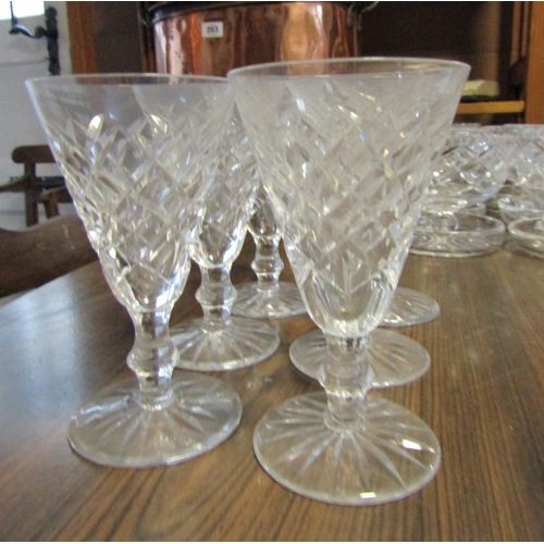 Set of Six Irish Cut Crystal Glasses Possibly Waterford
