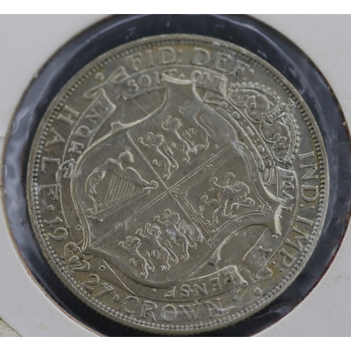 Two Silver Half Crown Coins King George V 1927 and George VI 1940 .500 ...