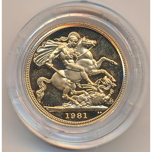 1981 sovereign boxed proof FDC. (Y)