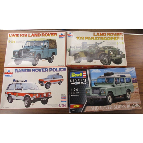 Model kit collection of Land Rovers by Esci, Revell, Tamiya, Airfix ...