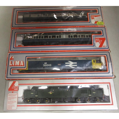 Lima. Collection with BR black 42700 2-6-0 No 205120, BR blue 73142 ...