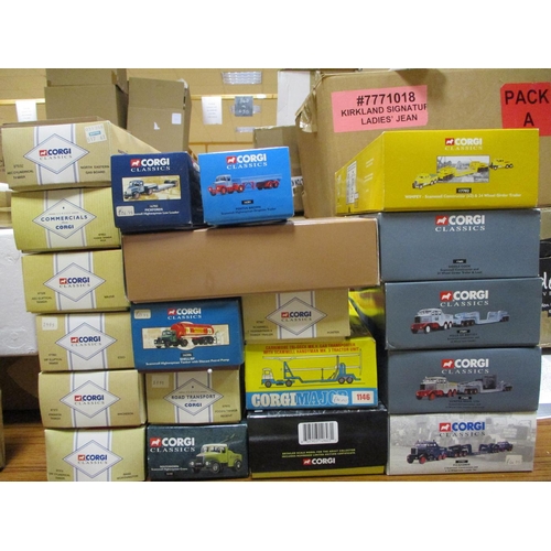 Corgi. Collection of diecast model vans and trucks, generally excellent ...