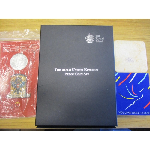 Collection including GB proof cased sets FDC, 2012, uncirculated set ...