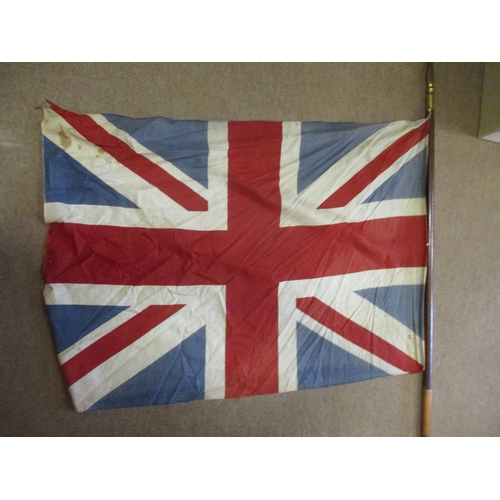 Flags both with replacement poles with: 1. French tricolour (110cm x ...