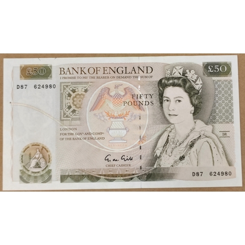 G.M Gill. Range of sequenced £50 Wren D87 624980-D87 624984 extremely ...