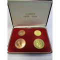 Lundy. 1965 40th Anniversary proof cased set of 4, bronze Puffin and ...