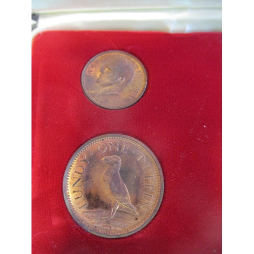 Lundy. 1965 40th Anniversary proof cased set of 4, bronze Puffin and ...