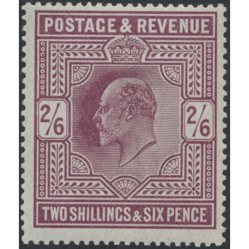 1911-13 Somerset House 2/6d purple, 5/- carmine (left cnr marg) and 10 ...
