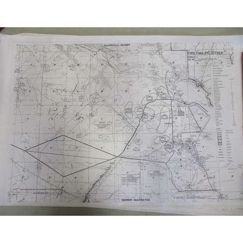 Scarce 1991 Gulf War set of 4 situation and briefing maps for 25th ...