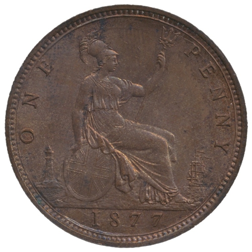 1877 penny uncirculated, traces of lustre. (See photo) (Y)