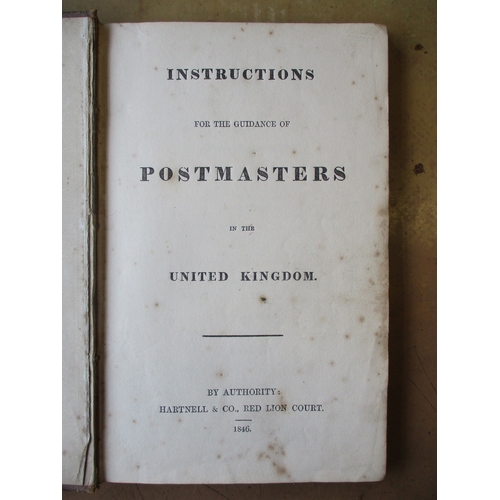 Postal History. 1846 'Instructions for the Guidance of Postmasters in the United Kingdom', leather-b