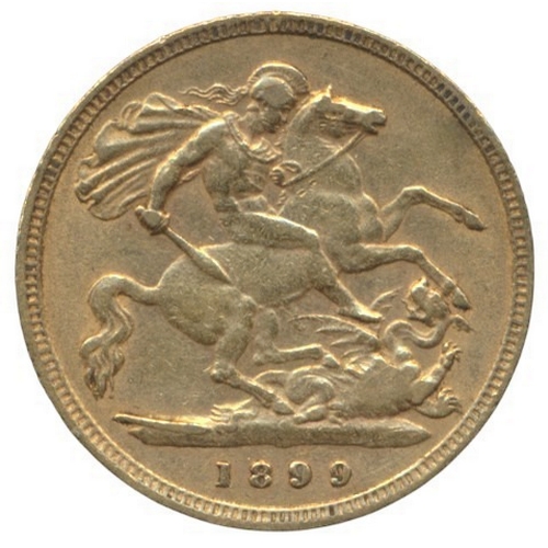 Investment Gold lot - documents required. 1899 half sovereign fine. (Y)