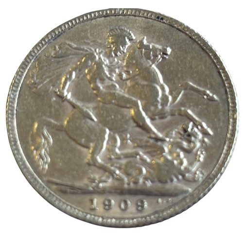 Investment Gold Lot - Documents Required. 1909 sovereign fine. (Y)