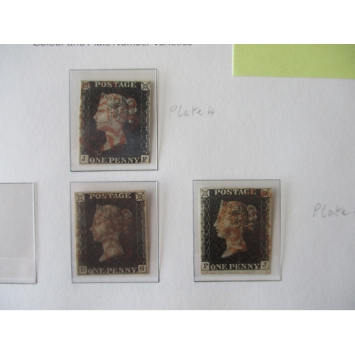 QV M/U coln in a Kabe binder, incl 1840 1d blacks U (x11, varied ...