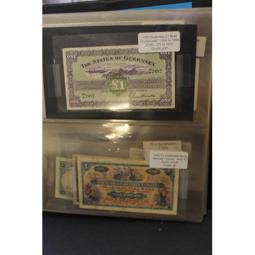 Collection of worldwide banknotes in one Lindner album, generally very ...