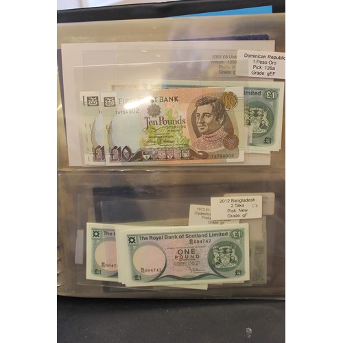 Collection of worldwide banknotes in one Lindner album, generally very ...